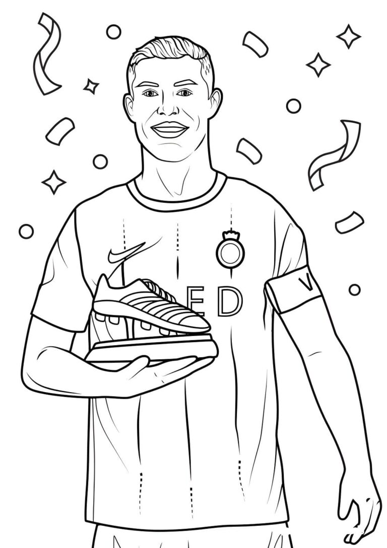 Dibujos de Cristiano Ronaldo (CR7) para Imprimir y Colorear
