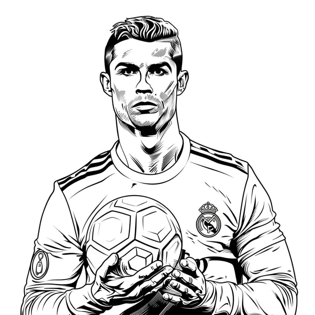 Colorear Cristiano Ronaldo Real Madrid balón de oro