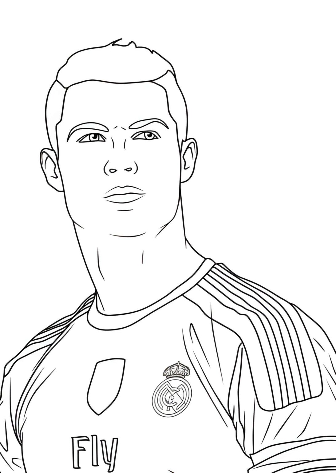 Dibujo de Cristiano Ronaldo Real Madrid para colorear