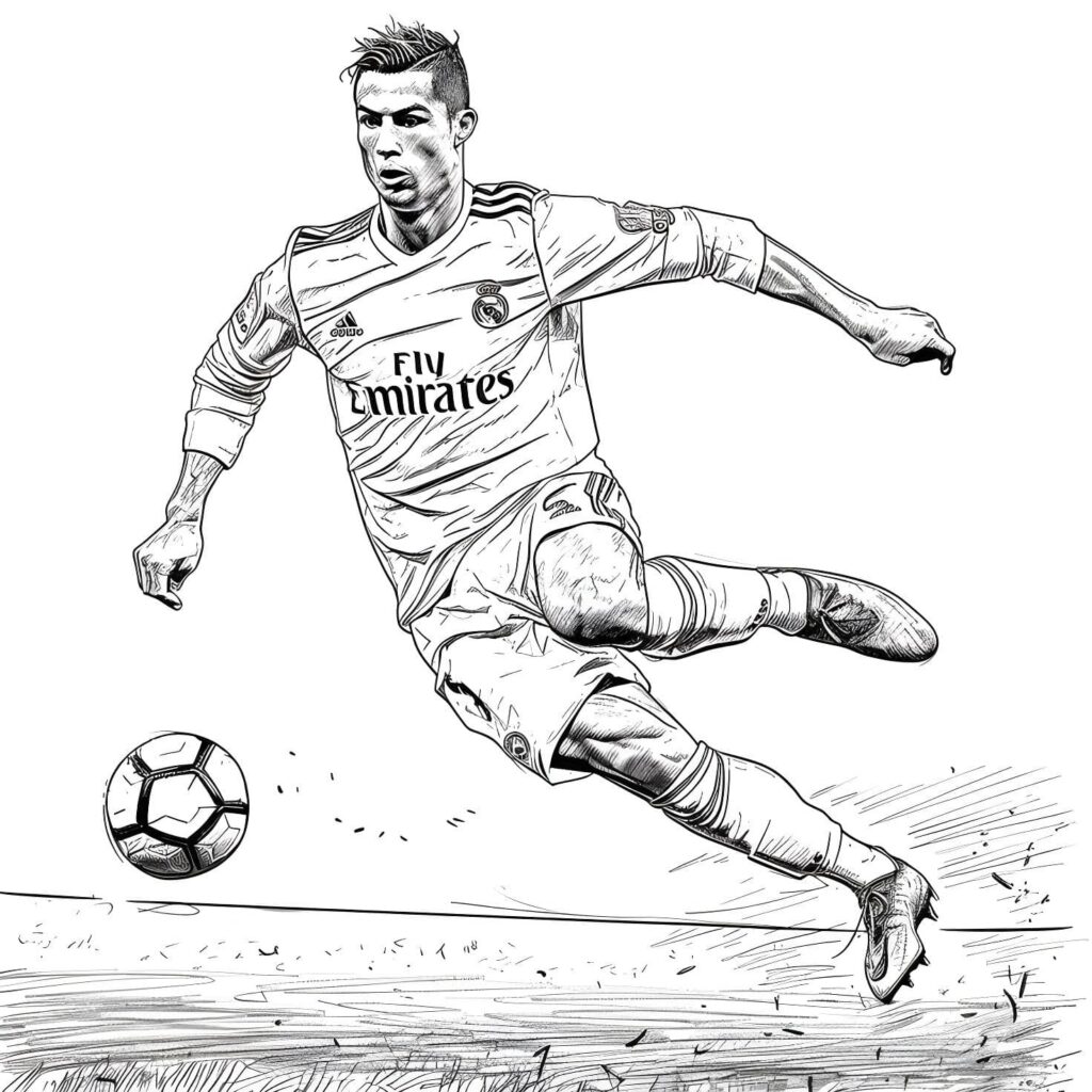 Dibujos de Cristiano Ronaldo (CR7) para Imprimir y Colorear