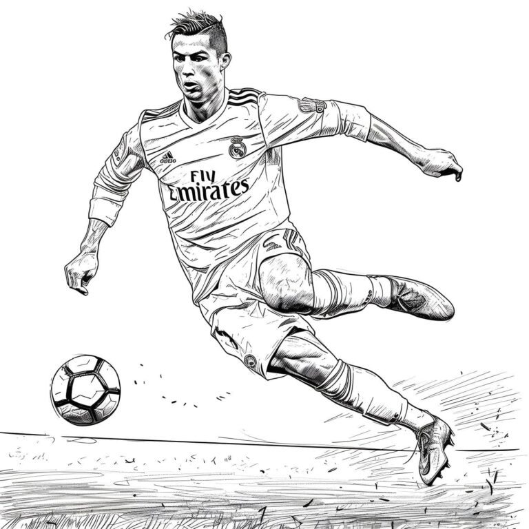 Dibujos de Cristiano Ronaldo (CR7) para Imprimir y Colorear
