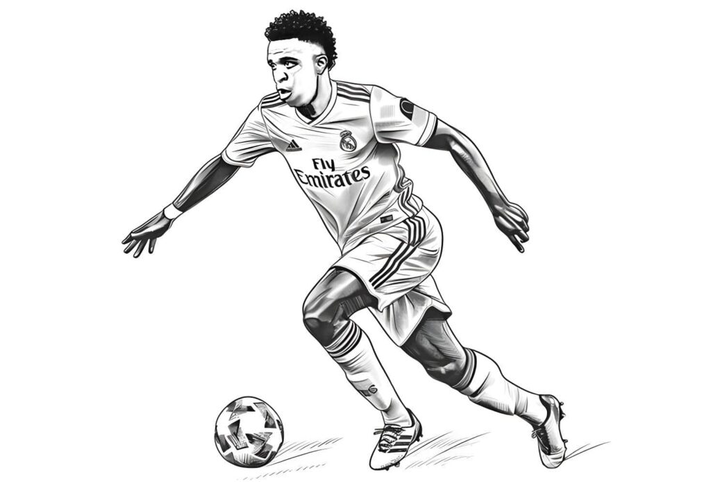 Dibujos de Vinicius Jr para imprimir y colorear 🎨