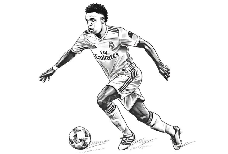 Dibujos de Vinicius Jr para imprimir y colorear 🎨
