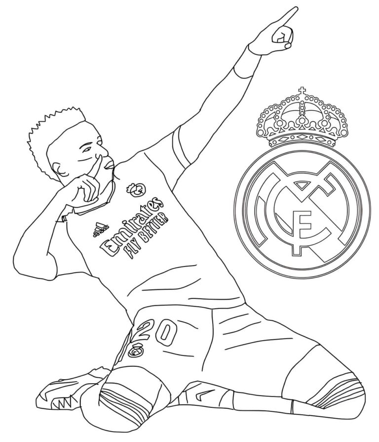 Dibujos de Vinicius Jr para imprimir y colorear 🎨