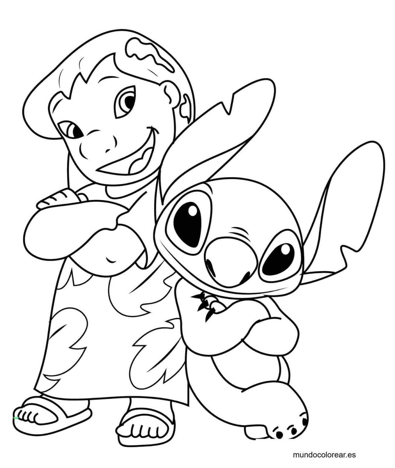 Dibujos de Lilo y Stitch para imprimir y colorear 🎨
