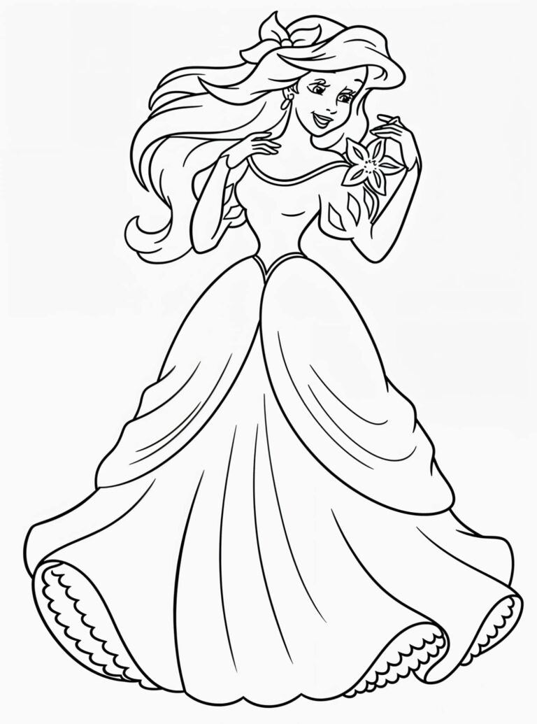 Dibujos de Ariel de La Sirenita para imprimir y colorear