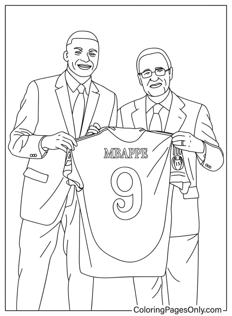 Dibujos de Kylian Mbappé para imprimir y colorear 🎨