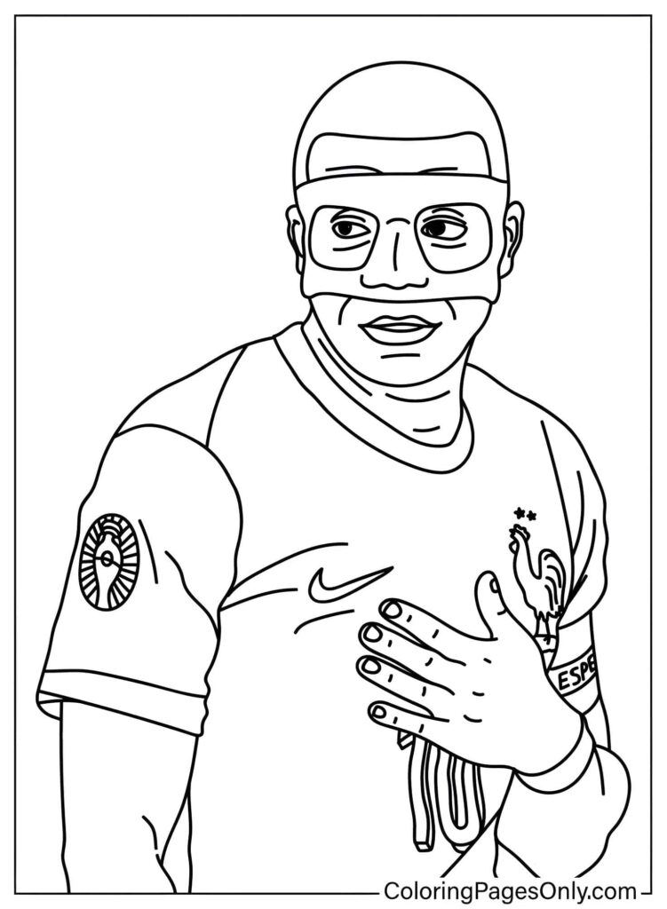 Dibujos de Kylian Mbappé para imprimir y colorear 🎨