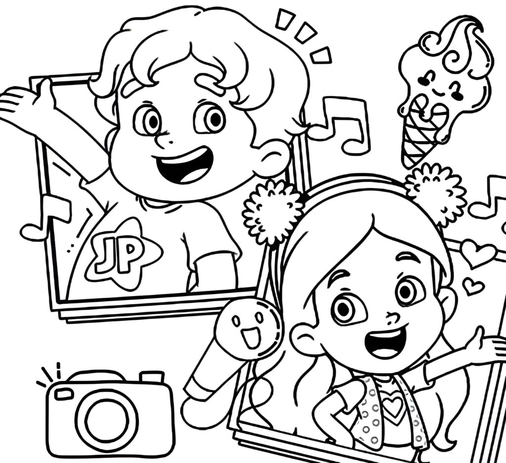 Dibujos de María Clara y JP para imprimir y colorear 🎨