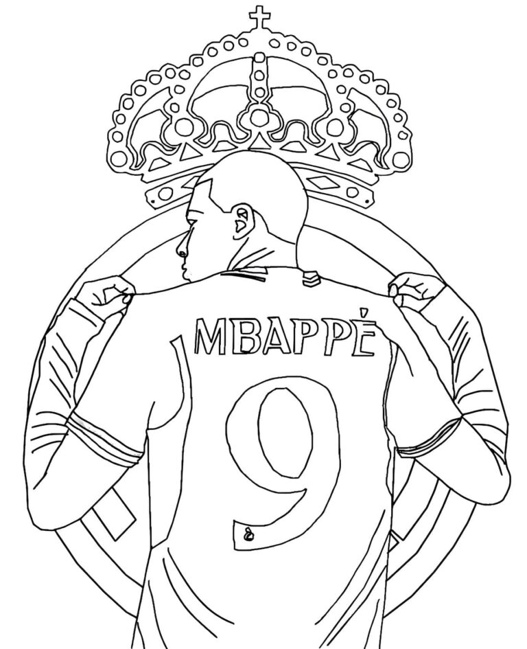Dibujo De Mbappé En El Real Madrid Para Colorear