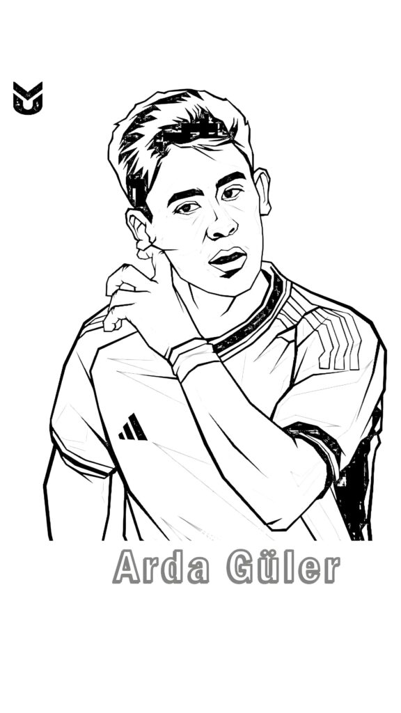 Dibujos de Arda Güler para imprimir y colorear 🎨
