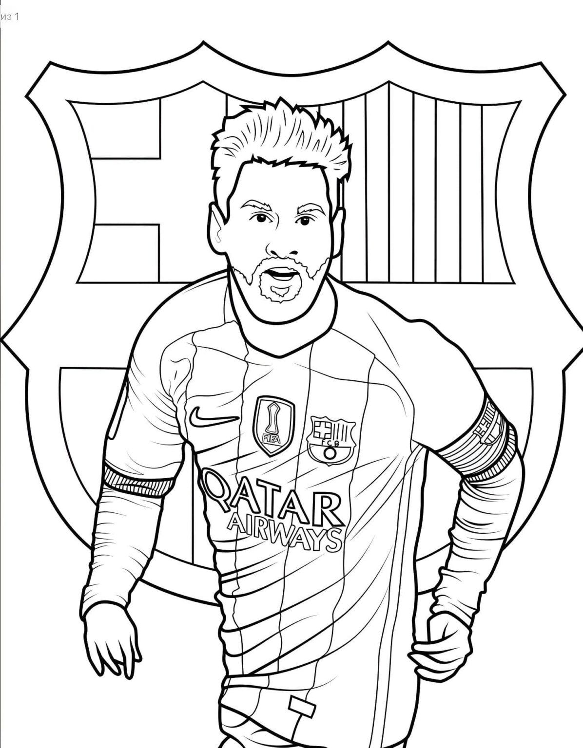 Dibujo De Lionel Messi En El Barça Para Colorear