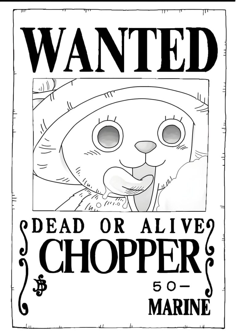 Dibujo Del Cartel De Búsqueda De Chopper De One Piece Para Imprimir Y ...
