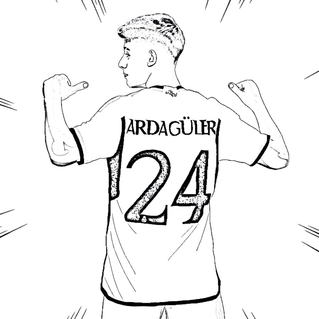 Dibujos de Arda Güler para imprimir y colorear 🎨