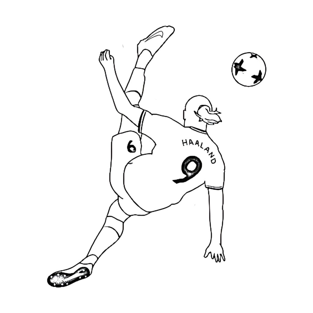 Erling Haaland Haciendo Una Chilena Para Colorear