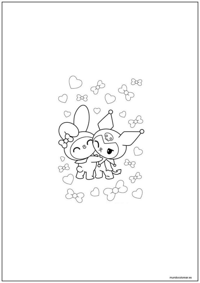 Dibujo De Kuromi Con Amiga Para Colorear