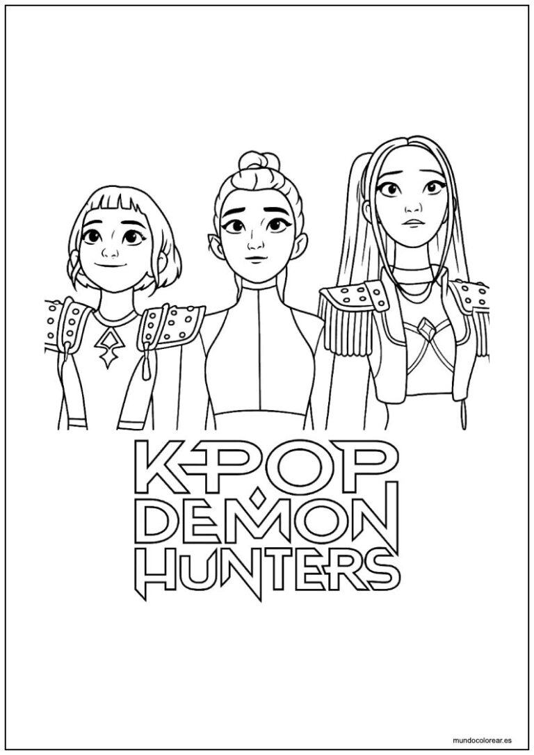 Dibujos de Guerreras del K-POP para imprimir y colorear 🎨